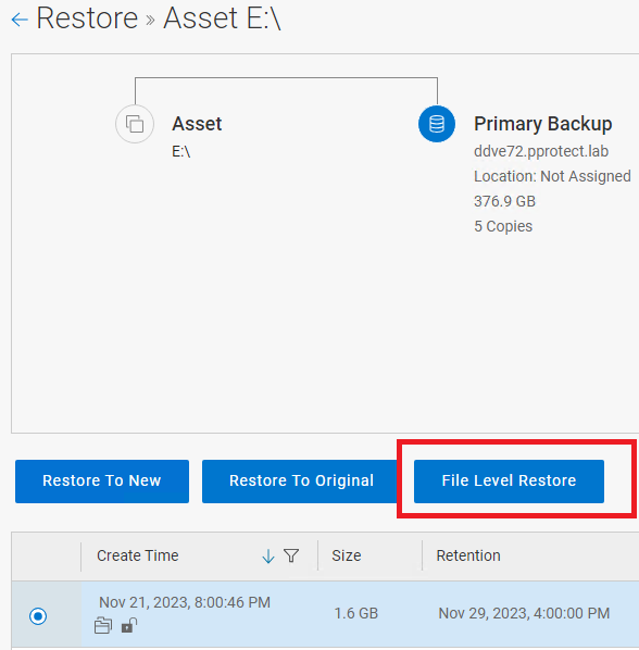 Powerprotect File Level Restore Of Shared Cluster Disk Fails If The Original Host Option Is