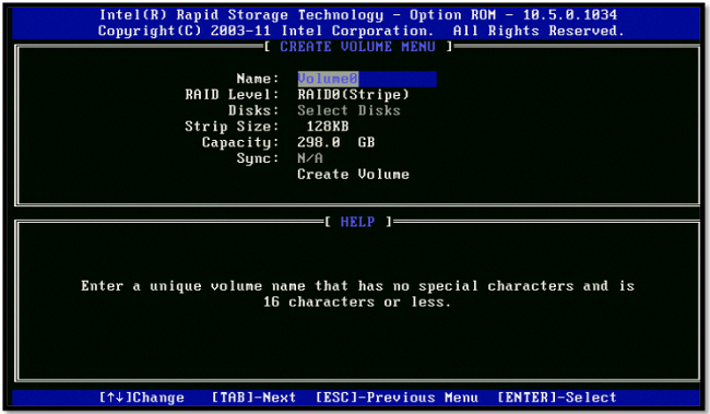 Using the Intel Rapid Storage Technology Option ROM to create a RAID 0 configuration | Dell US