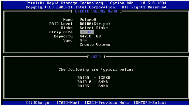 Using the Intel Rapid Storage Technology Option ROM to create a RAID 0 configuration | Dell US