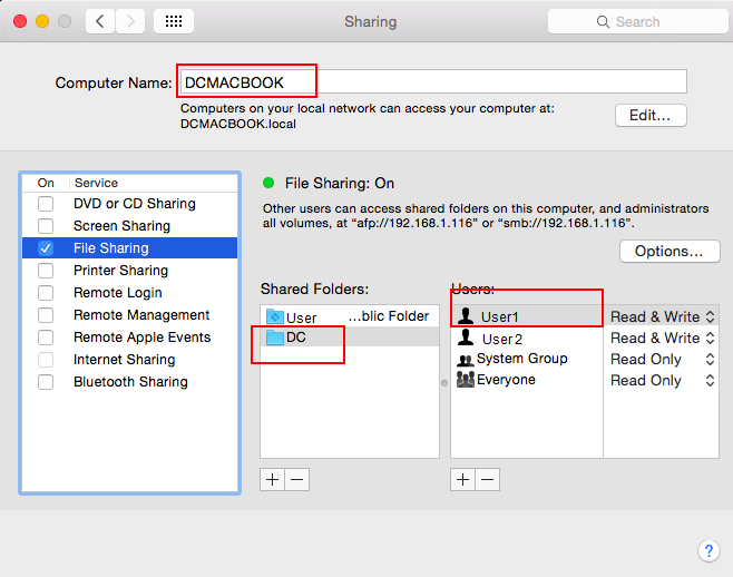 Accessing shared folders on a Mac OS X system from a Windows system ...