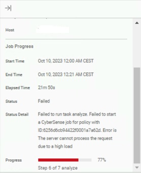 PowerProtect Cyber Recovery: CyberSense Analyze Job Fails to Start Due to High Load Error | Dell ...