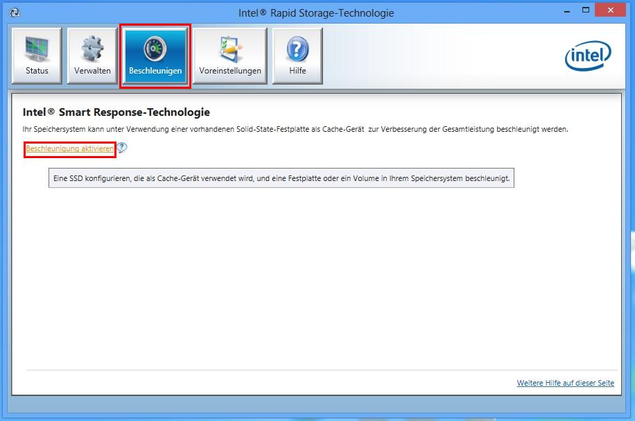 Aktivierung der Intel Smart Response Technologie | Dell Deutschland
