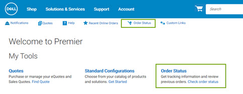 Premier: eSupport - Order Status | Dell US