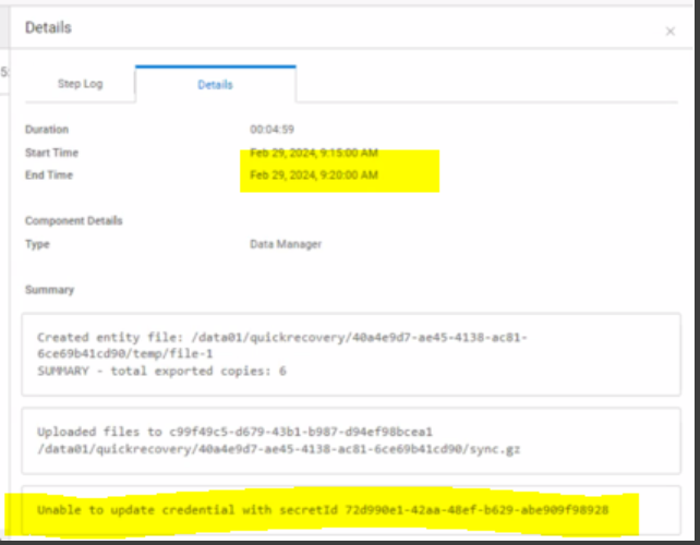 PowerProtect：Data Manager/DM5500 5.15 - 同步複本中繼資料作業持續失敗，並顯示「無法使用 ...