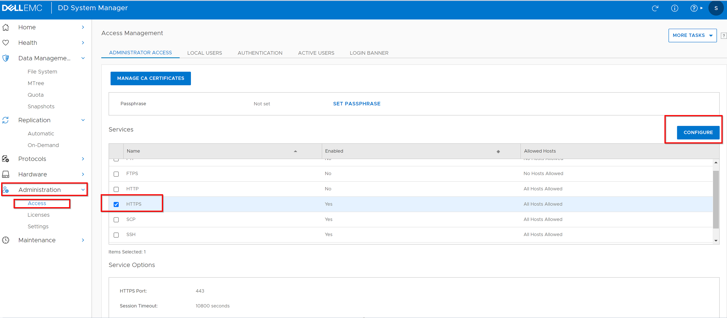 Data Domain - Managing host certificates for HTTP and HTTPS | Dell US