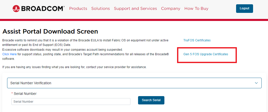 Connectrix Brocade B-Series: How to get Gen 5 Fabric OS Upgrade ...