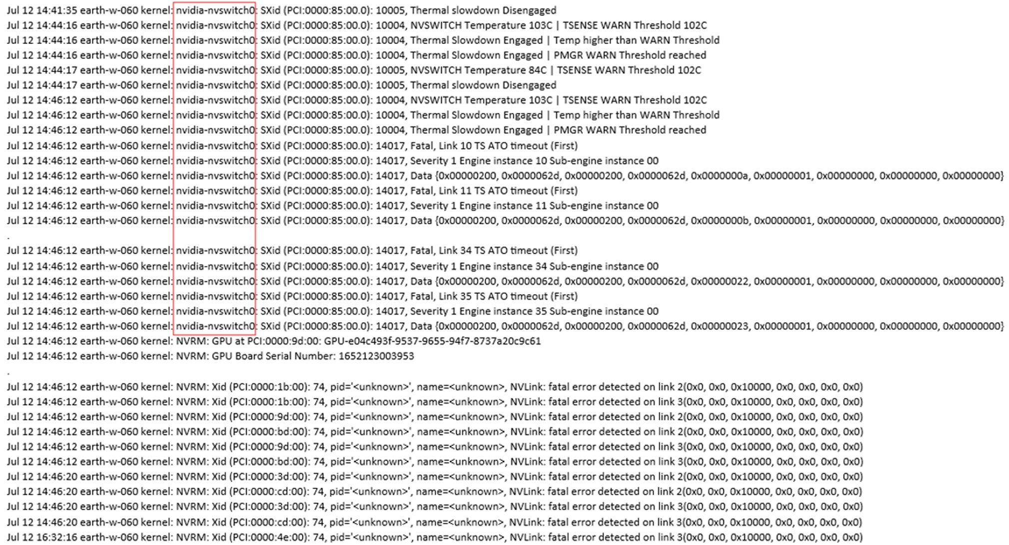 The status of some A100 GPUs changed to unavailable while operating the ...