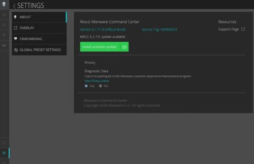 The Latest Version of Alienware Command Center Must be Installed to Use ...