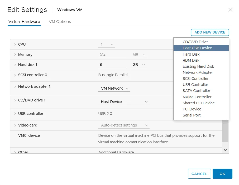 VCF on VxRail: USB Dongle for software license plugged in ESXi and ...