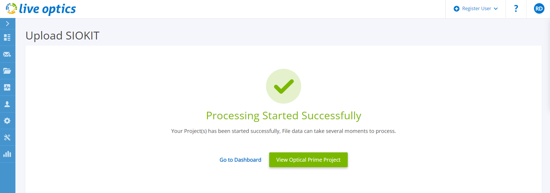 Live Optics | Upload an SIOKIT file from the Live Optics web portal ...