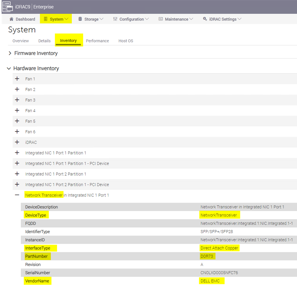Dell Technologies VxRail: Identification Procedure for SFP, Transceiver ...