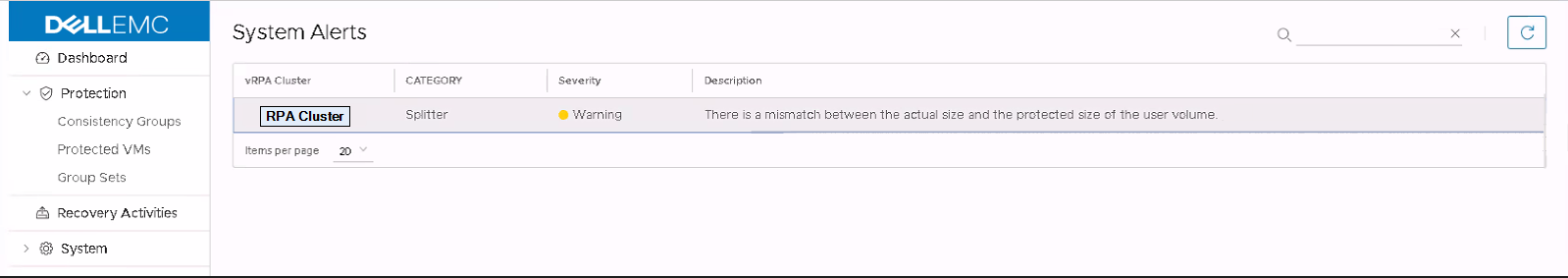 RecoverPoint for Virtual Machines: Consistency Group entered an error state after increased a ...