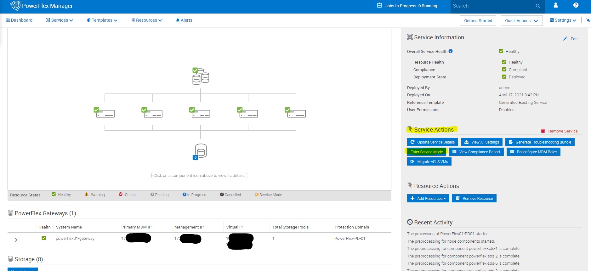 Entering Protected Maintenance Mode from PowerFlex Manager | Dell US