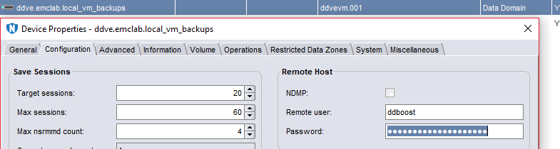 NetWorker: Data Domain device creation fails with "Unable to connect to 'DD_HOSTNAME' because ...