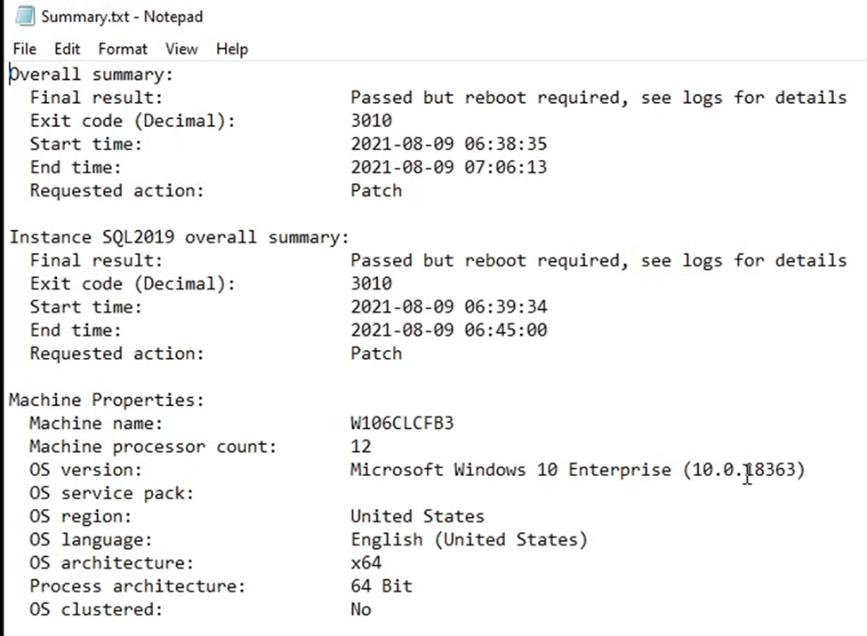Microsoft SQL Server Summary.txt Log | Dell US