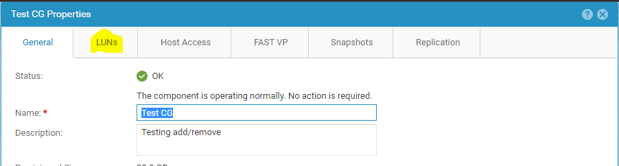 Dell Unity How To Remove An Existing Lun From A Consistency Group User Correctable Dell Us