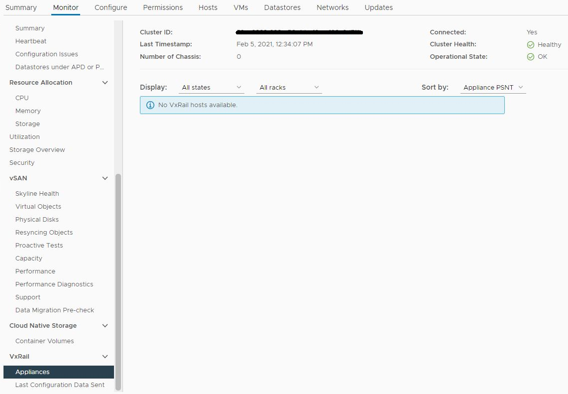 Dell EMC VxRail: No VxRail hosts available in physical view and Hosts ... Dell EMC VxRail: No VxRail hosts available in physical view and Hosts ...