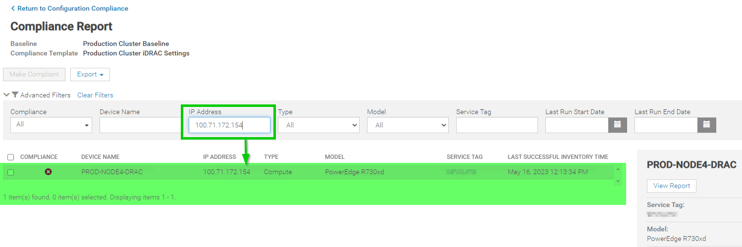 OpenManage Enterprise 3.10.1 and earlier configuration compliance job ...
