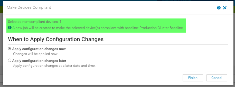 OpenManage Enterprise 3.10.1 and earlier configuration compliance job using the 'IP Address ...