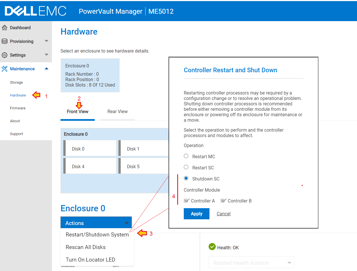 PowerVault ME5: Considerations when shutting down and moving an array to a new location | Dell US