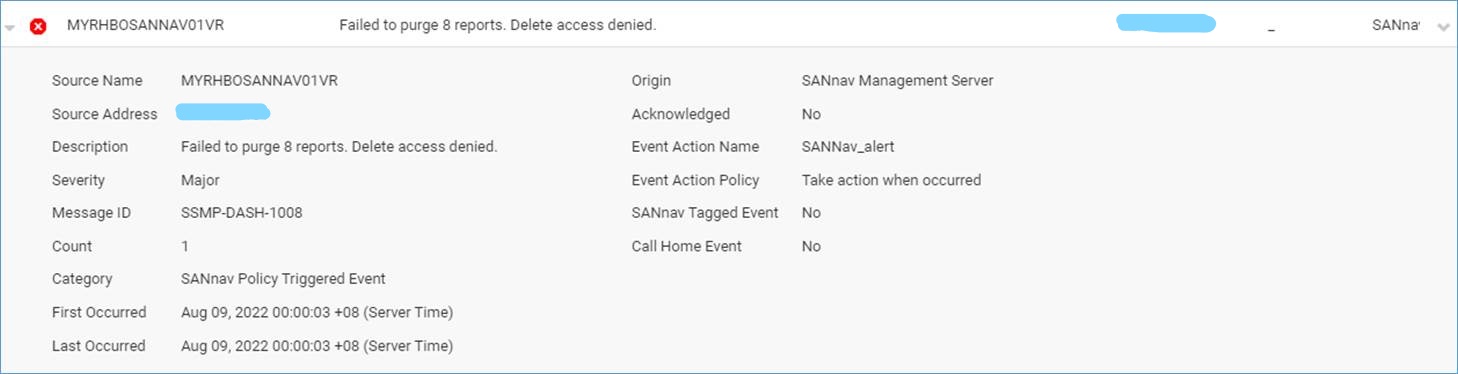 Connectrix Sannav Failed To Purge X Reports Delete Access Denied