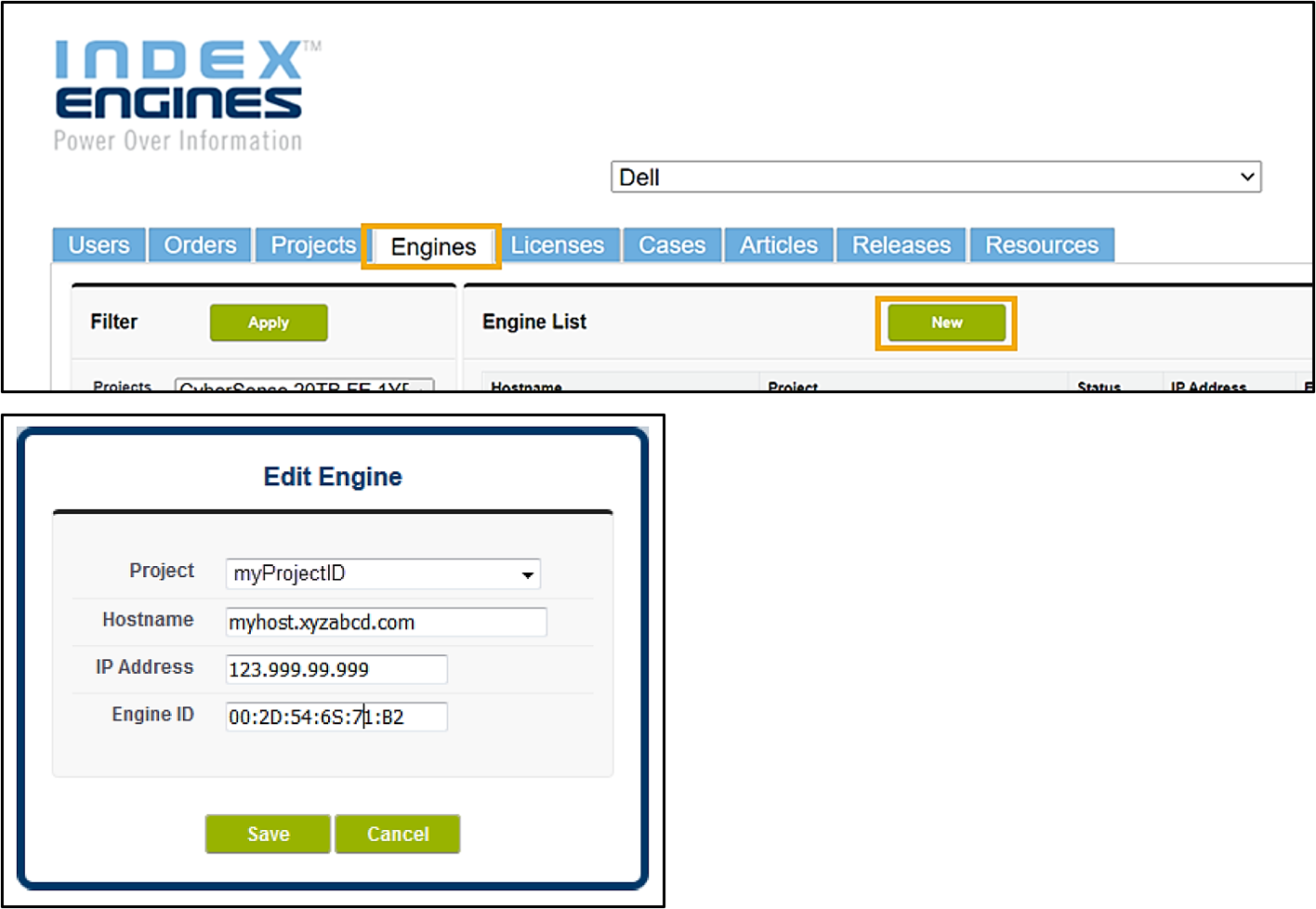 How to register the Index Engine and upload and activate the license ...