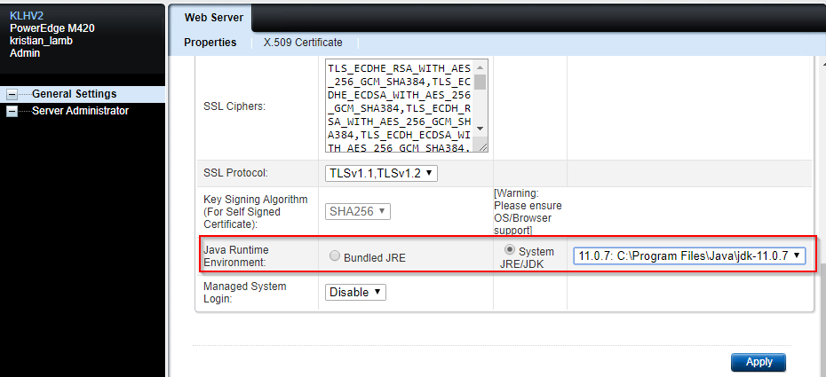 How to enable custom JRE Packages in OpenManage Server Administrator (OMSA) | Dell US