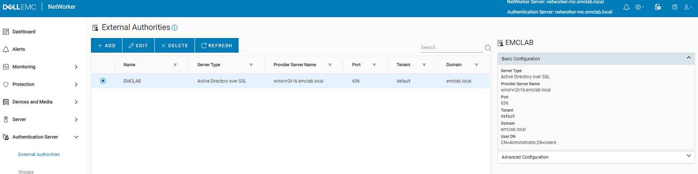 Networker How To Configure Ad Over Ssl Ldaps From The Networker Web User Interface Nwui