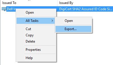 How to Export an Application Signing Certificate on Windows | Dell US