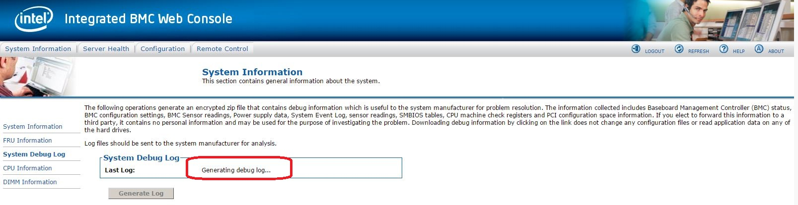 Generate System Debug Log bundle on a VxRack controller Kylin server ...