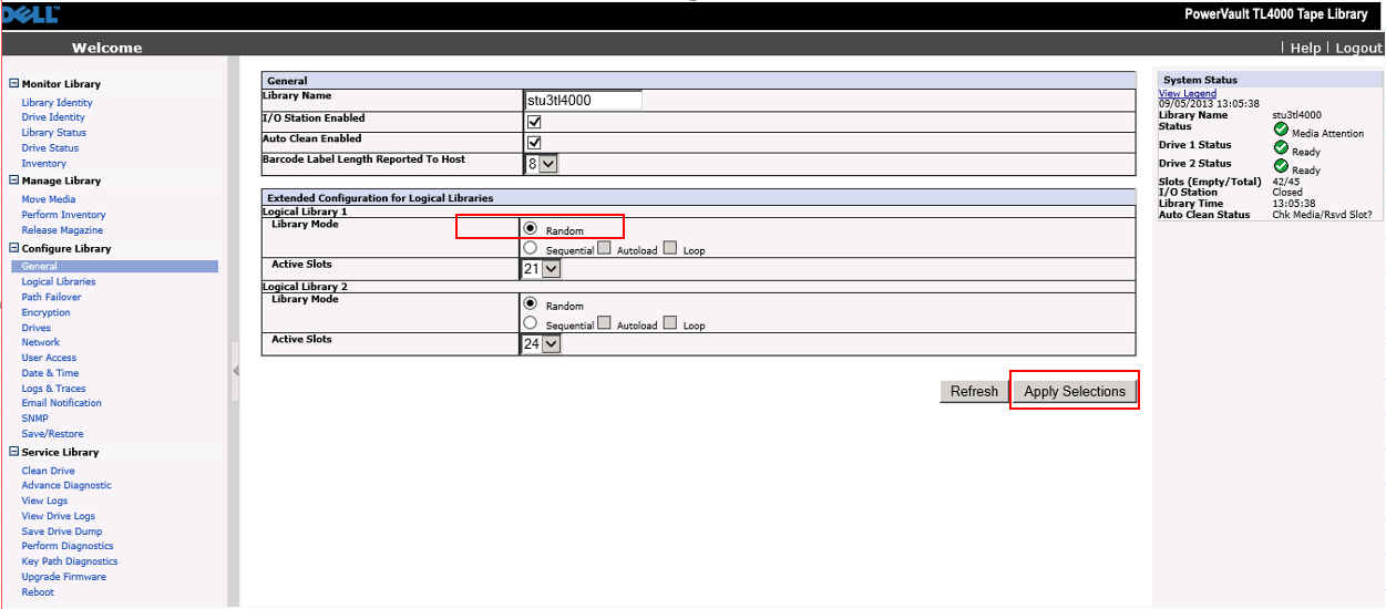PowerVault TL2000/TL4000磁带库的简单说明以及常见问题处理 | Dell 中国