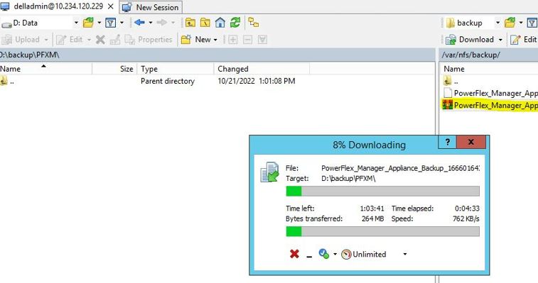 PowerFlex Manager - How to take Backup and Restore of the system successfully using Local Share ...