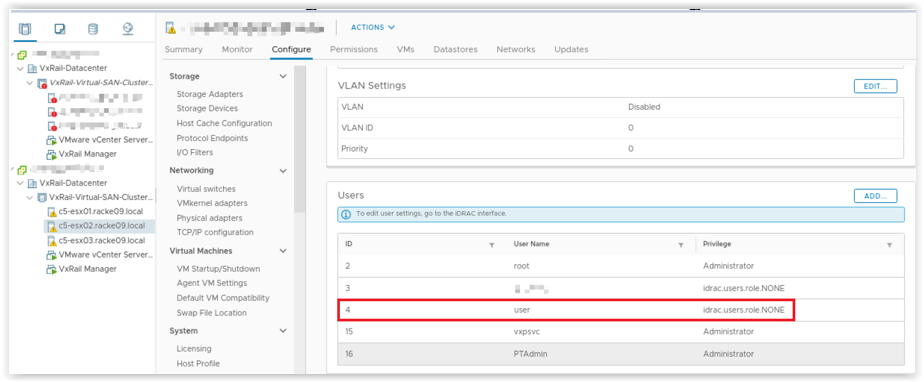 VxRail: Fail to add iDRAC user in VxRail plugin GUI. | Dell Nicaragua