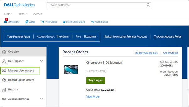 Premier: User Access Management | Dell US