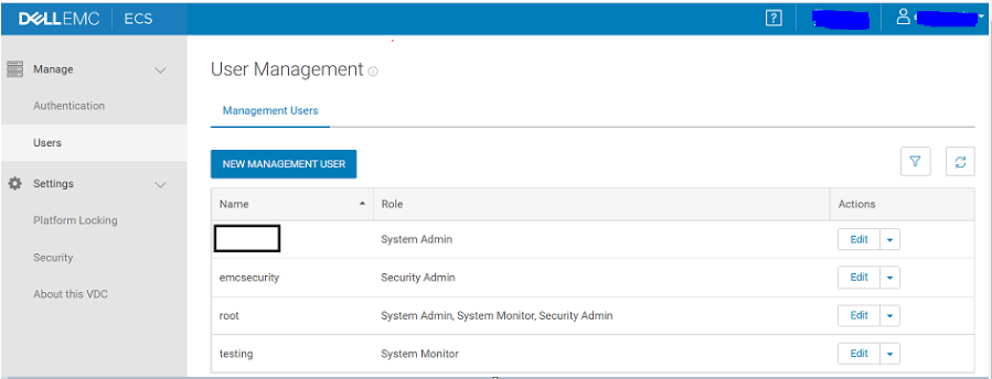Ecs Unable To Create New Management User When Logged In As Ad User