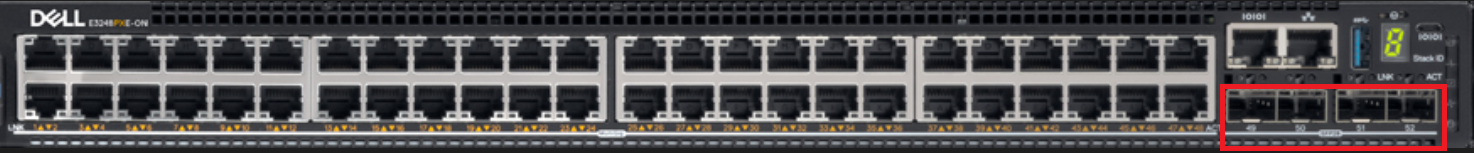 Dell Networking SONiC Configuring speed on four SFP28 Ports in N3248PXE ...