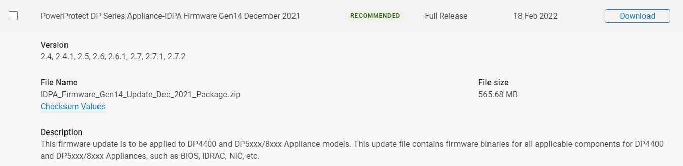 Powerprotect Dp Series 어플라이언스 및 Idpa 업그레이드 후 Powerprotect Dp Rapid Upgrade Checker 유틸리티를 실행할 때