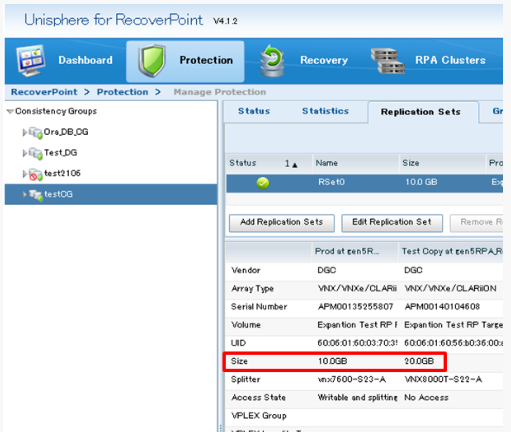 Tudo sobre o re dimensionamento dinâmico de LUN do RecoverPoint | Dell ...