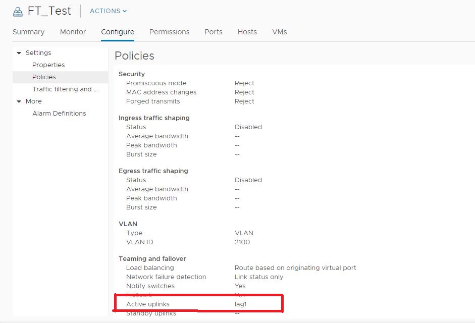 PowerFlex Manager: Update Service error "a mix of LACP and non-LACP ...