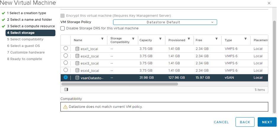 Dell VxRail: Storage Migration of VM from Traditional Environment to VSAN Datastore gets error ...