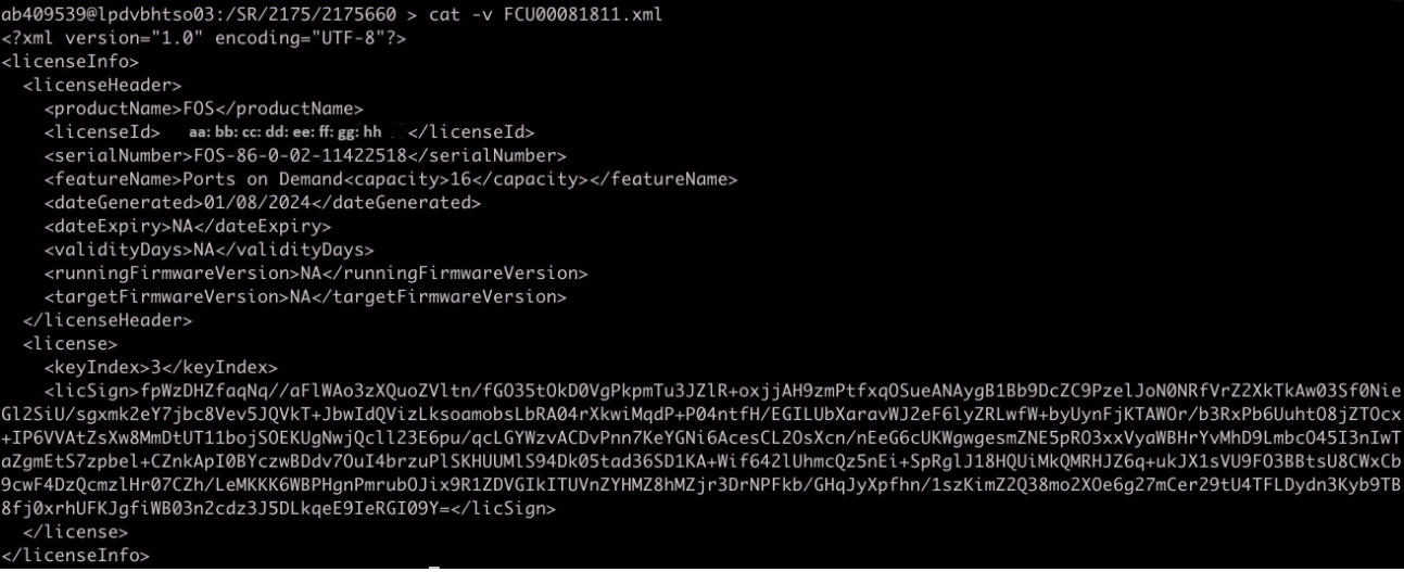 Connectrix B-Series : Échec de l’installation de la licence avec une ...
