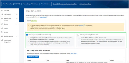Set up Single Sign-on (SSO) in Dell Premier | Dell US