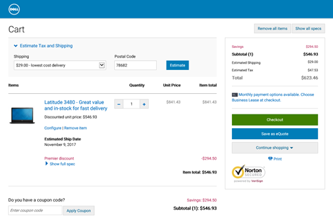 Premier: eQuotes | Dell US