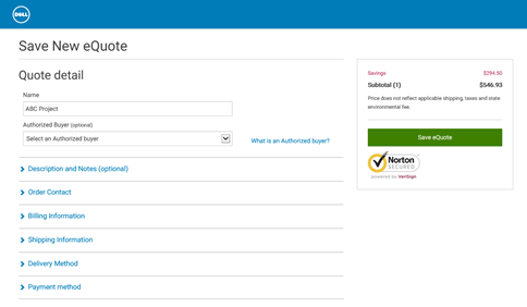 Premier: eQuotes | Dell US