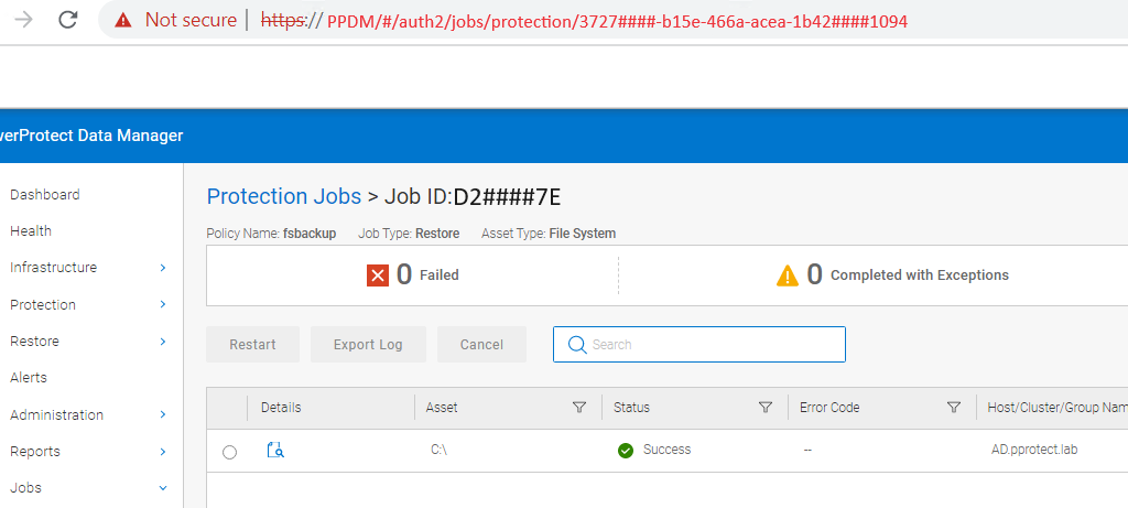 PowerProtect: Backup ppcp fails to cancel unresponsive protection Jobs ID over CLI | Dell Thailand