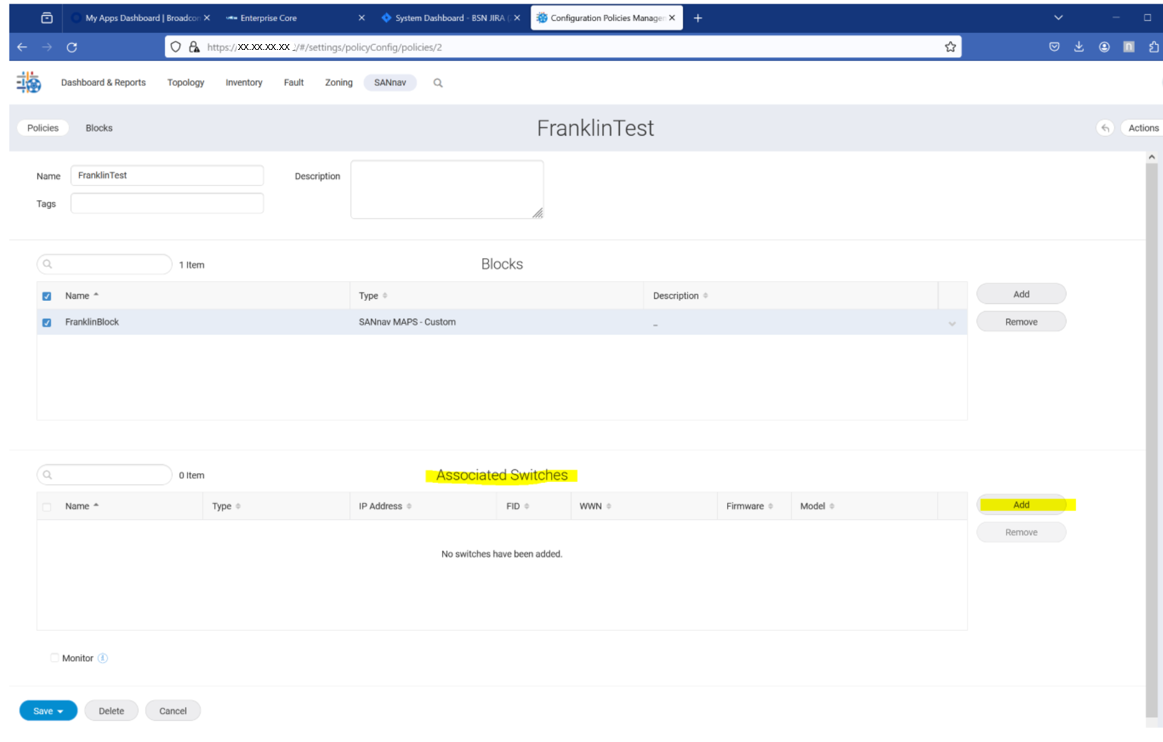 Connectrix B-Series Brocade：SANnavからMAPSポリシーをインポートする方法 | Dell 日本