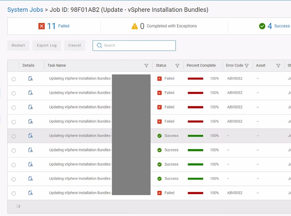 PowerProtect vSphere Installation bundle update fails with ABV0032 ...