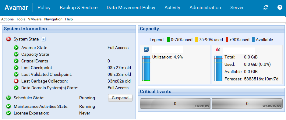 Avamar: Steps to validate Garbage Collection Failures on Avamar | Dell US