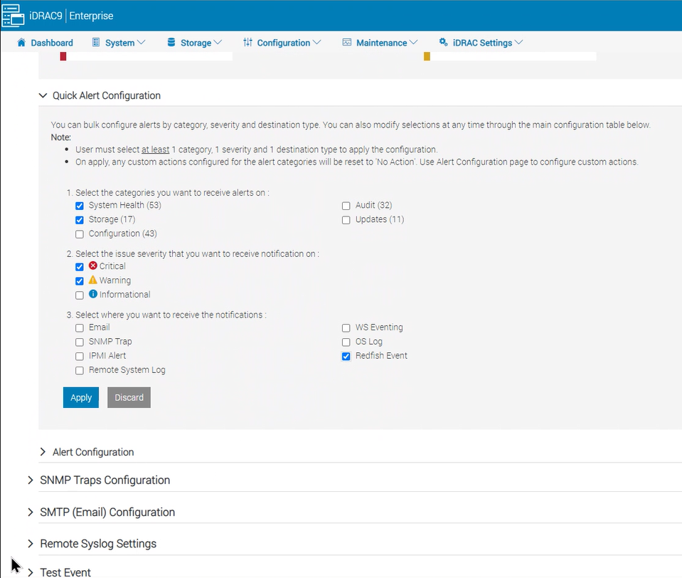 Secure Connect Gateway – Redfish Hændelseskonfiguration på iDRAC med ...