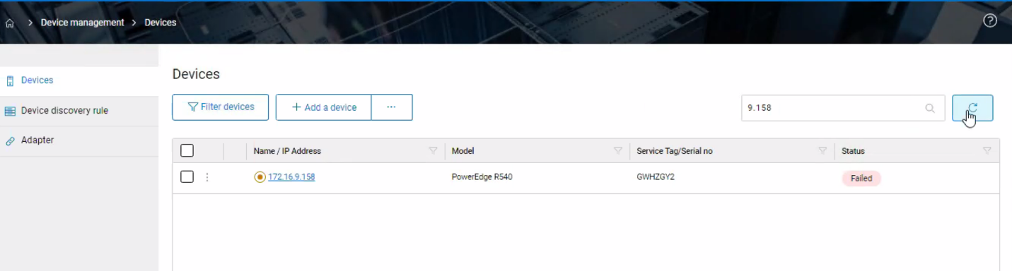 Secure Connect Gateway виявлені пристрої відображають статус Помилка Dell Ukraine